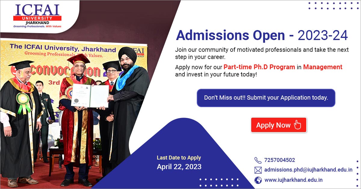 Part-Time PhD Programs for Working Professionals | ICFAI Jharkhand